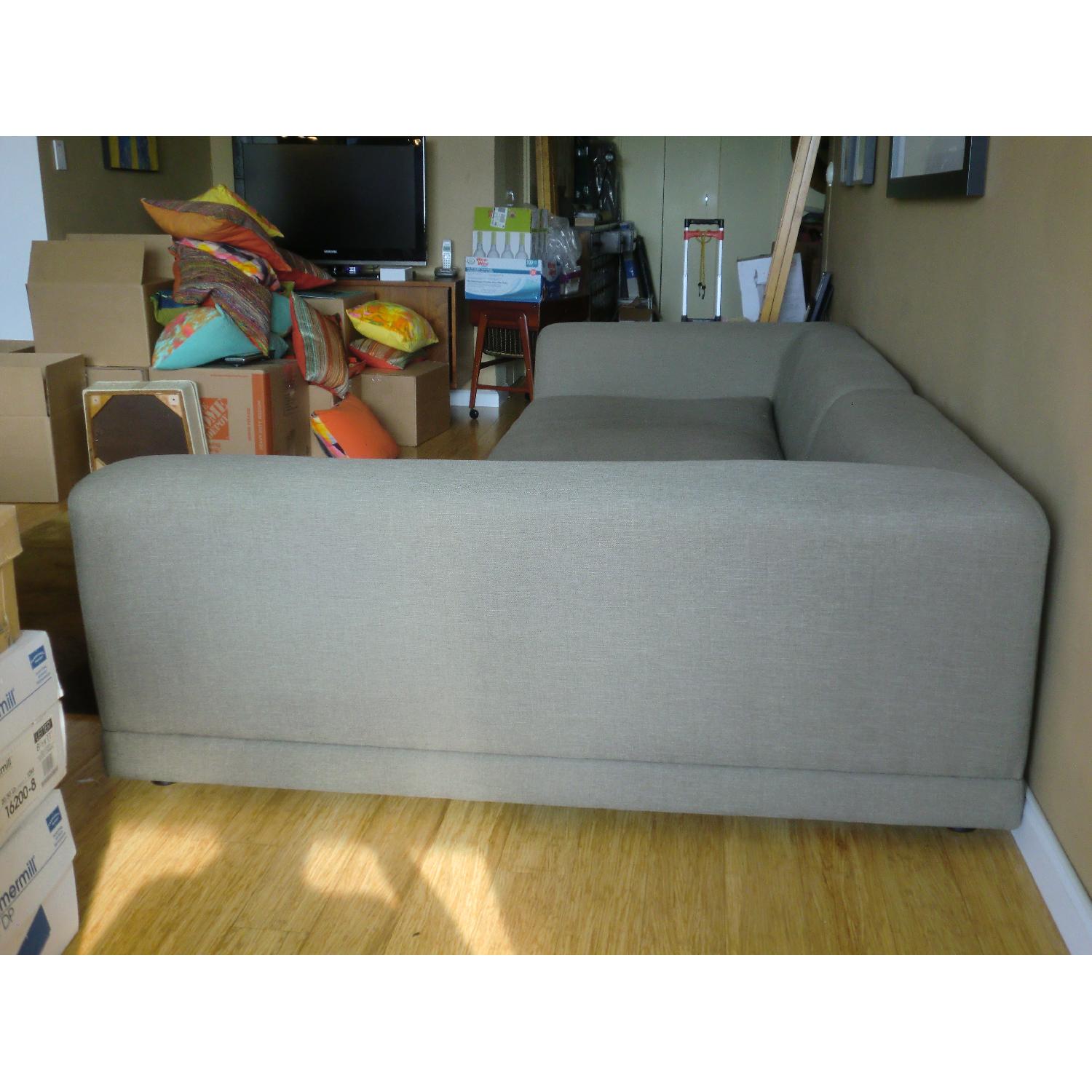 CB2 Uno Left Arm 2 Piece Sectional Sofa in Caper - AptDeco