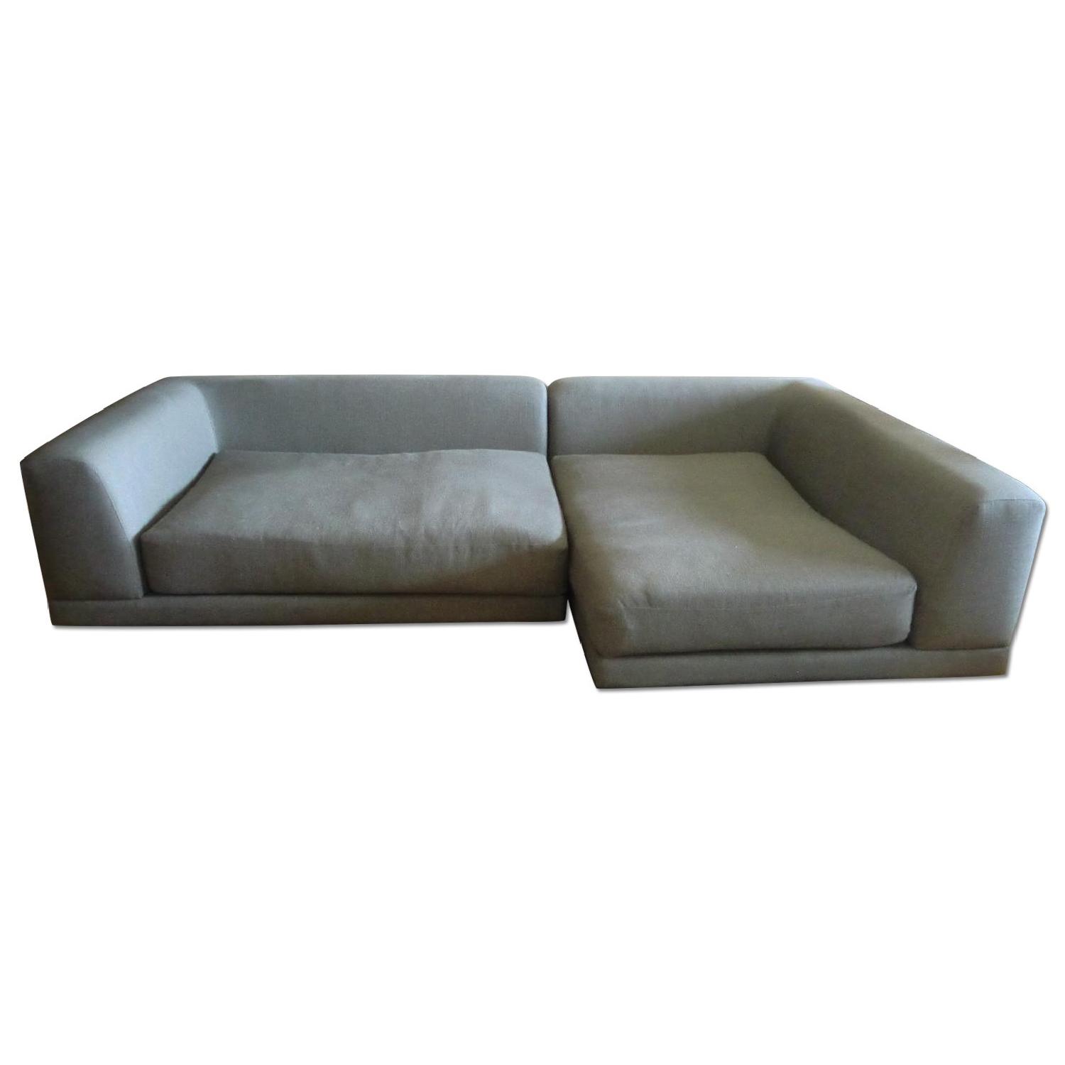 CB2 Uno Left Arm 2 Piece Sectional Sofa in Caper - AptDeco
