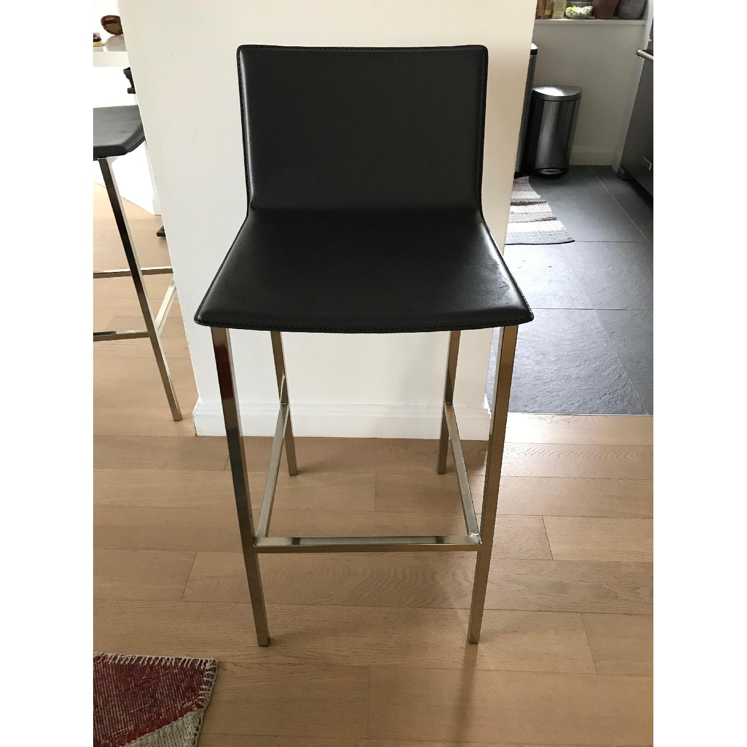 CB2 Phoenix Carbon Grey Bar Stool - AptDeco