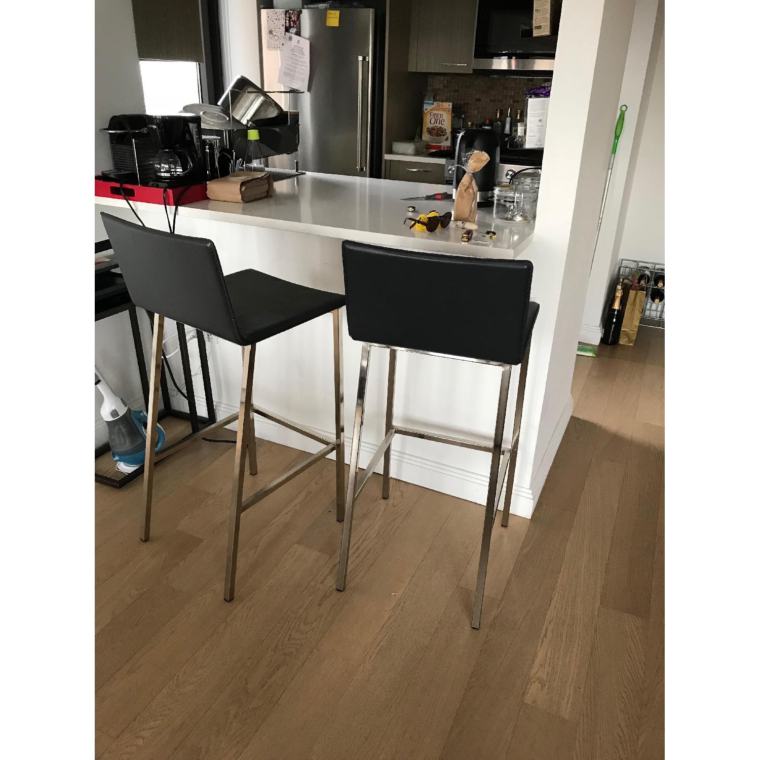 CB2 Phoenix Carbon Grey Bar Stool - AptDeco