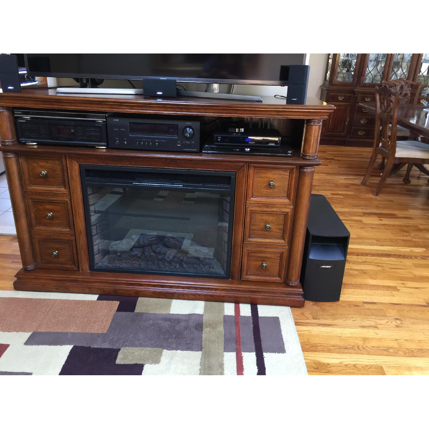 Allen + Roth Media Cabinet w/ Electric Fireplace Heater - AptDeco
