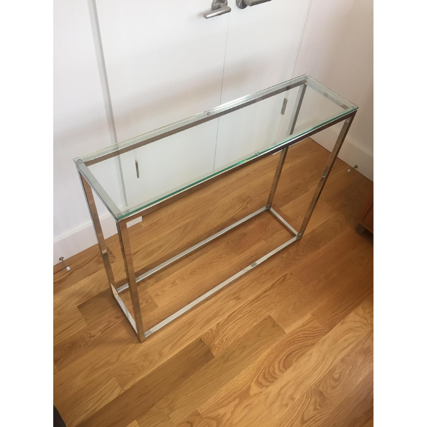CB2 Smart Glass Top Console Table - AptDeco