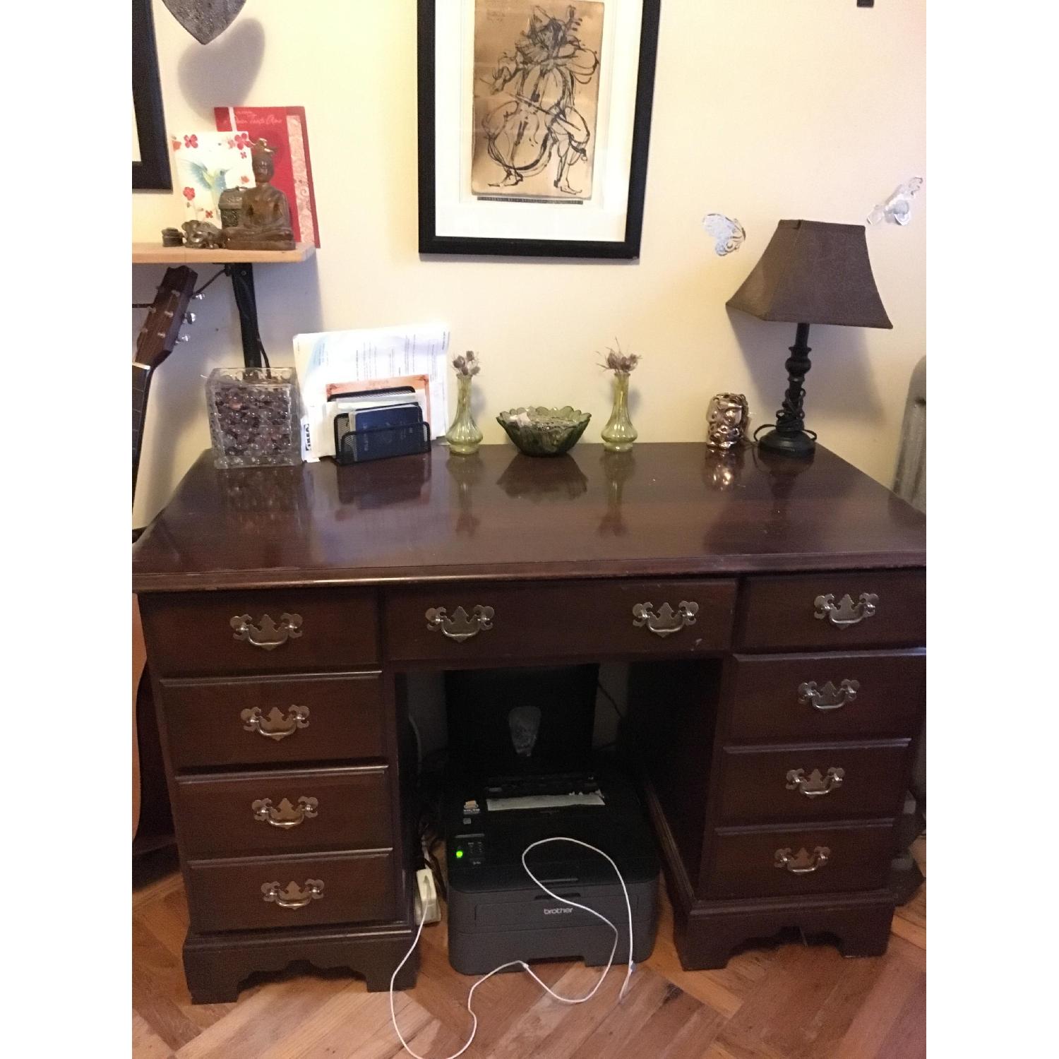 Antique 1920's Banker's Desk - AptDeco