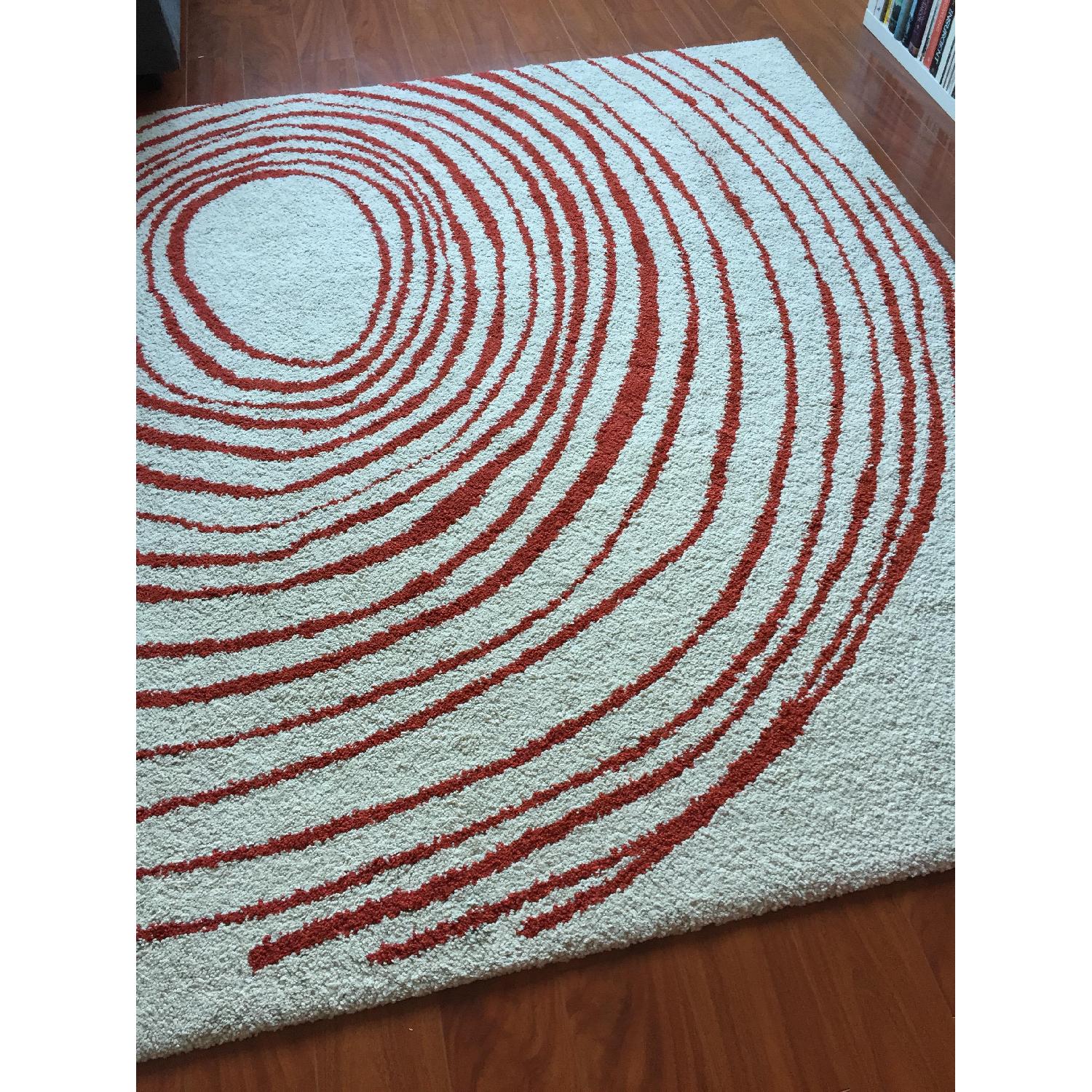 Ikea Red & White Rug - AptDeco
