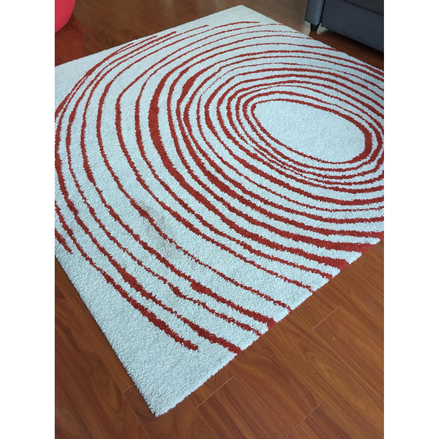 Ikea Red & White Rug - AptDeco