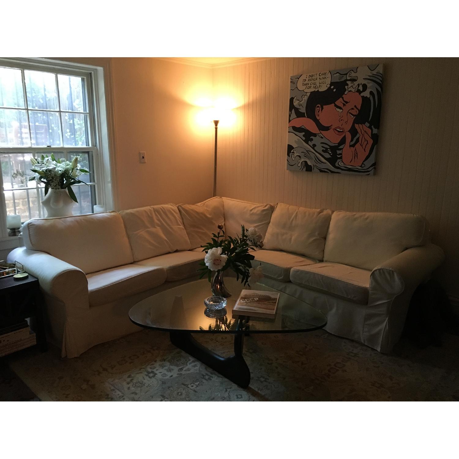 Ikea Ektorp White Corner Sectional Sofa - AptDeco