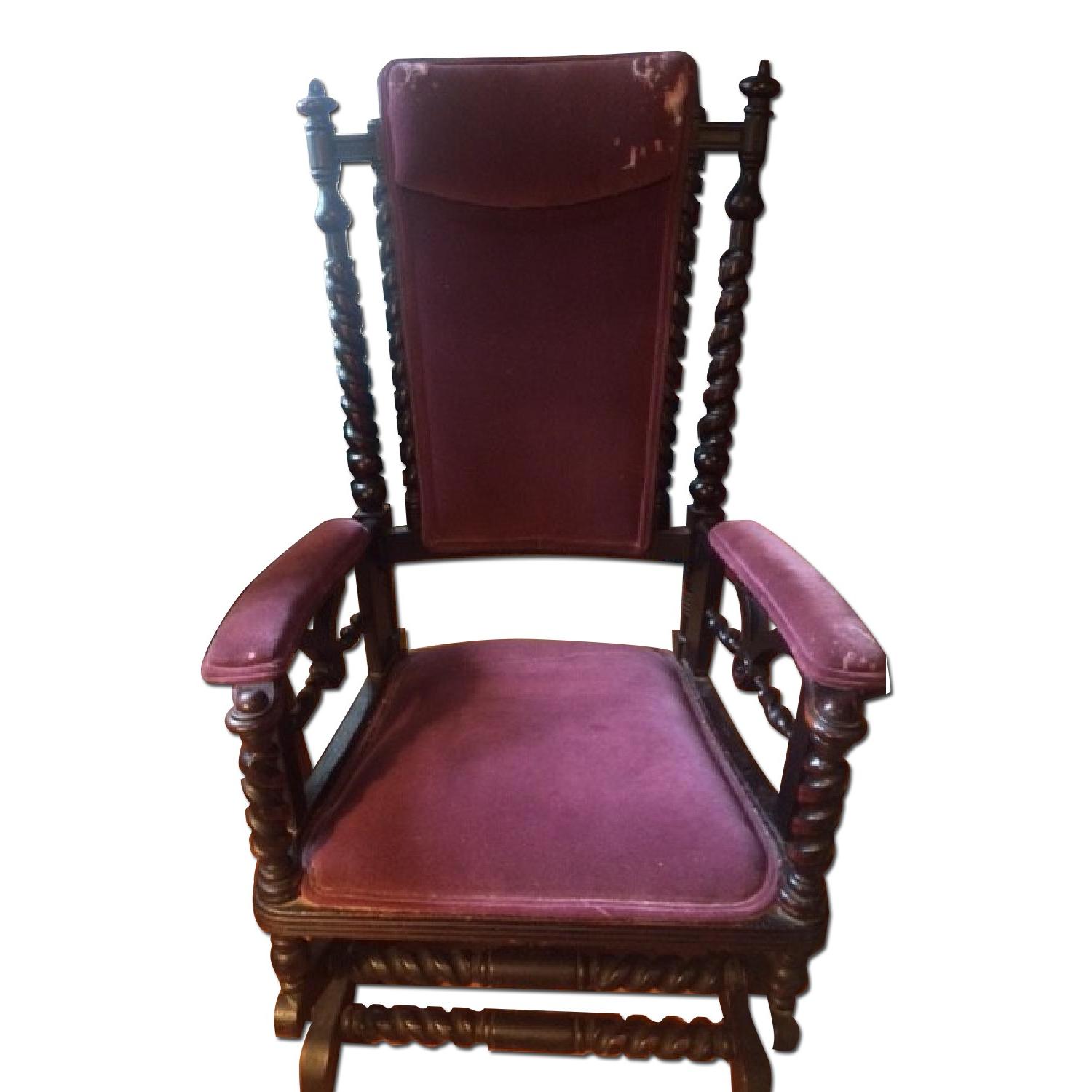 Antique Victorian Platform Rocking Chair - AptDeco