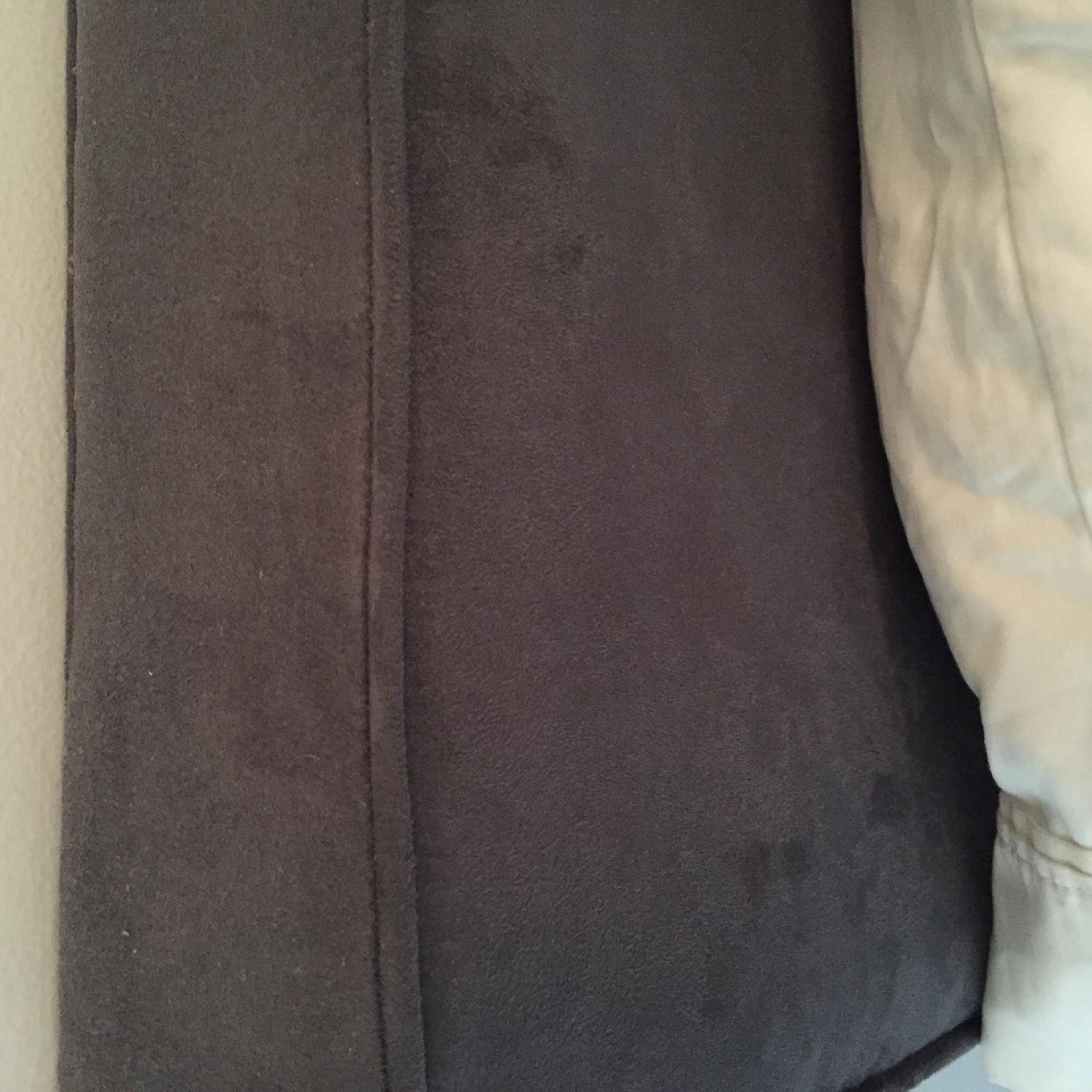 Loran Charcoal/Gray Suede Headboard - AptDeco