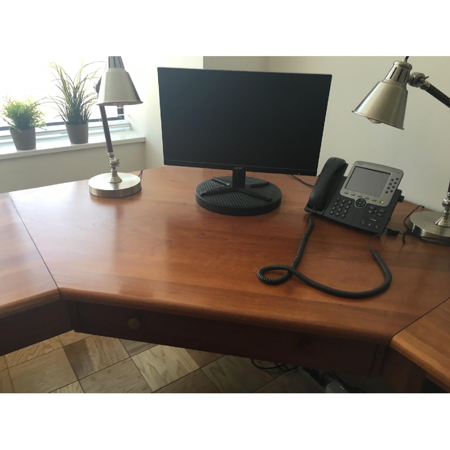 Shaker Cherry Corner Desk System - AptDeco