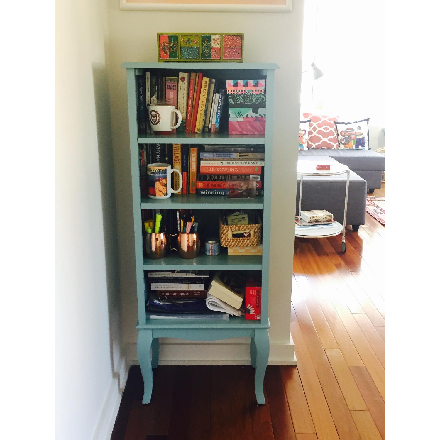 Pier 1 Toscana Tall Bookcase in Sky Blue - AptDeco