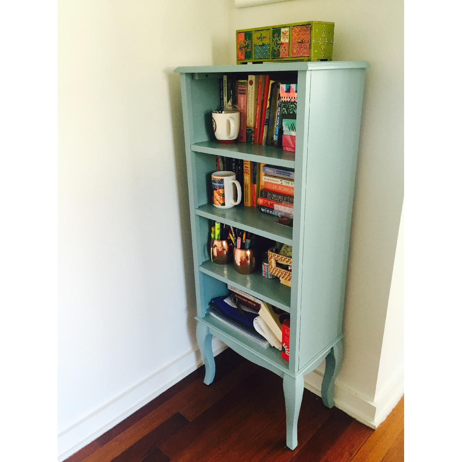 Pier 1 Toscana Tall Bookcase in Sky Blue - AptDeco