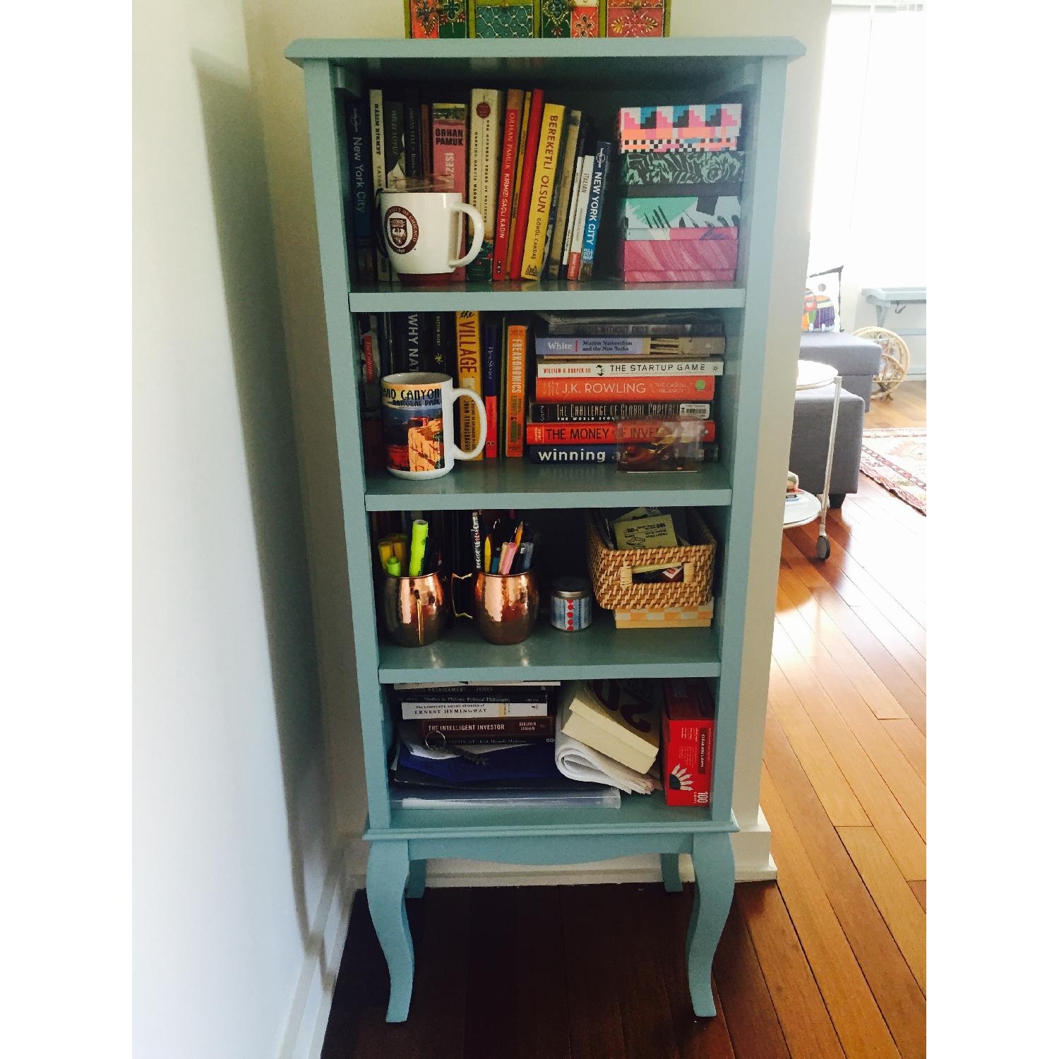 Pier 1 Toscana Tall Bookcase in Sky Blue - AptDeco