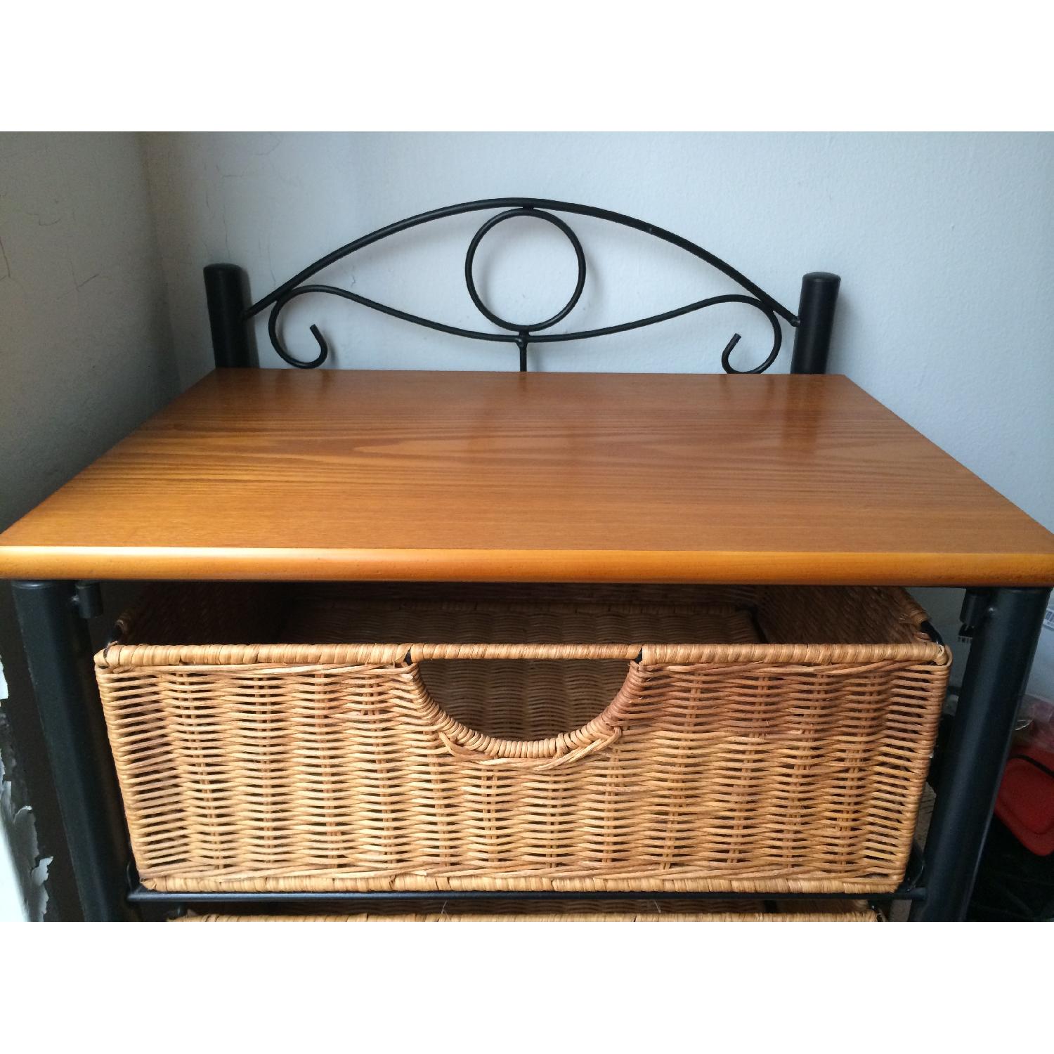 Southern Enterprises Inc. Black Metal Frame w/ 5 Wicker Drawers - AptDeco