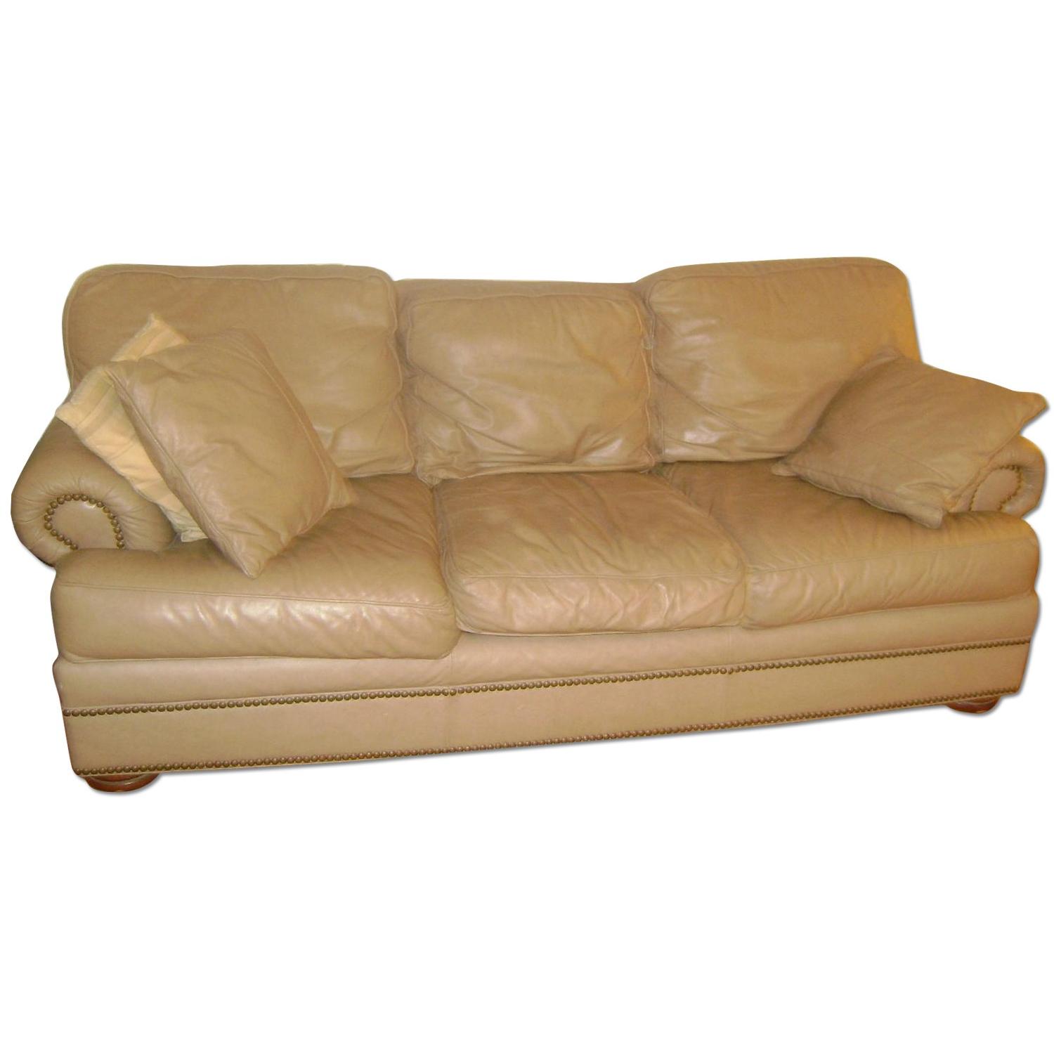 Thomasville Leather Couch - AptDeco