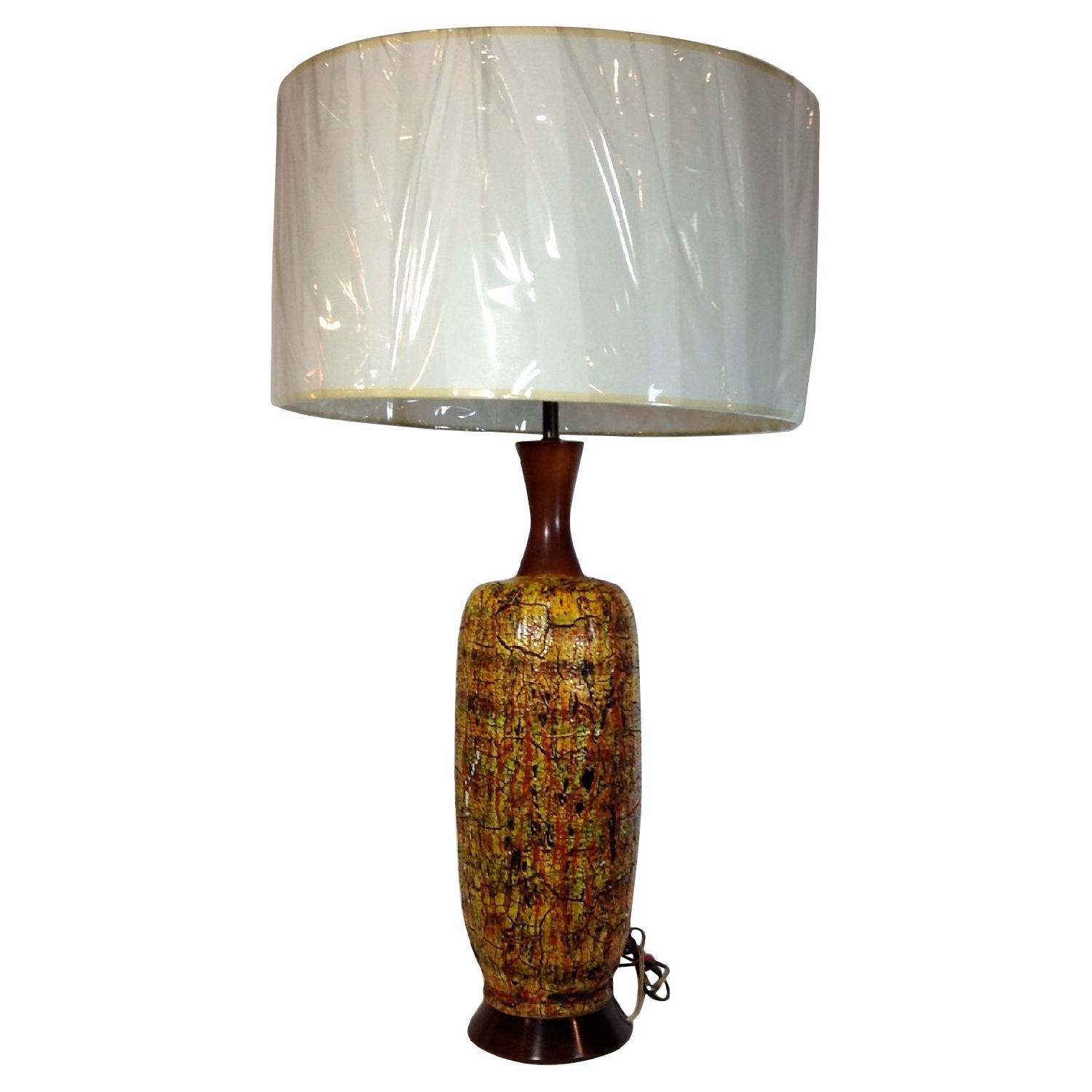 Vintage Splatter Lamp w/ Drum Shade - AptDeco