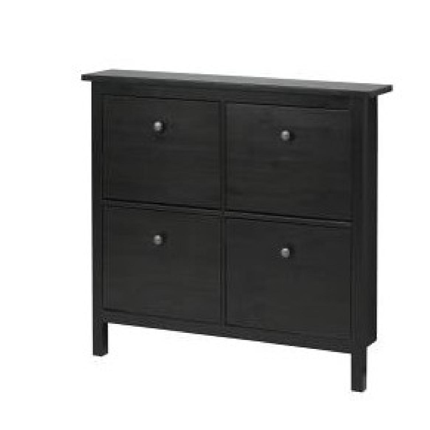 Ikea Black Hemnes Shoe Cabinet - AptDeco