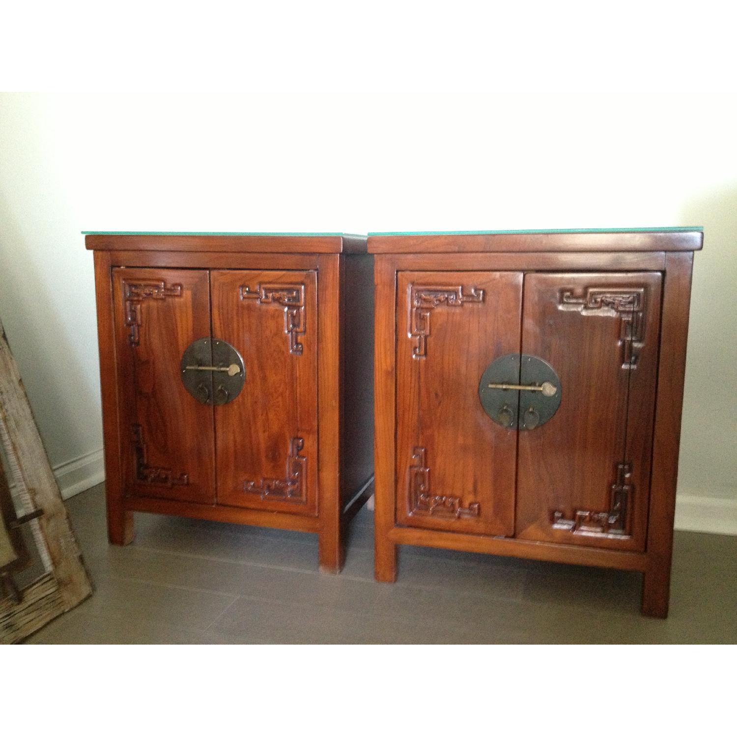 Asian Style Cabinets - 2 Available - AptDeco
