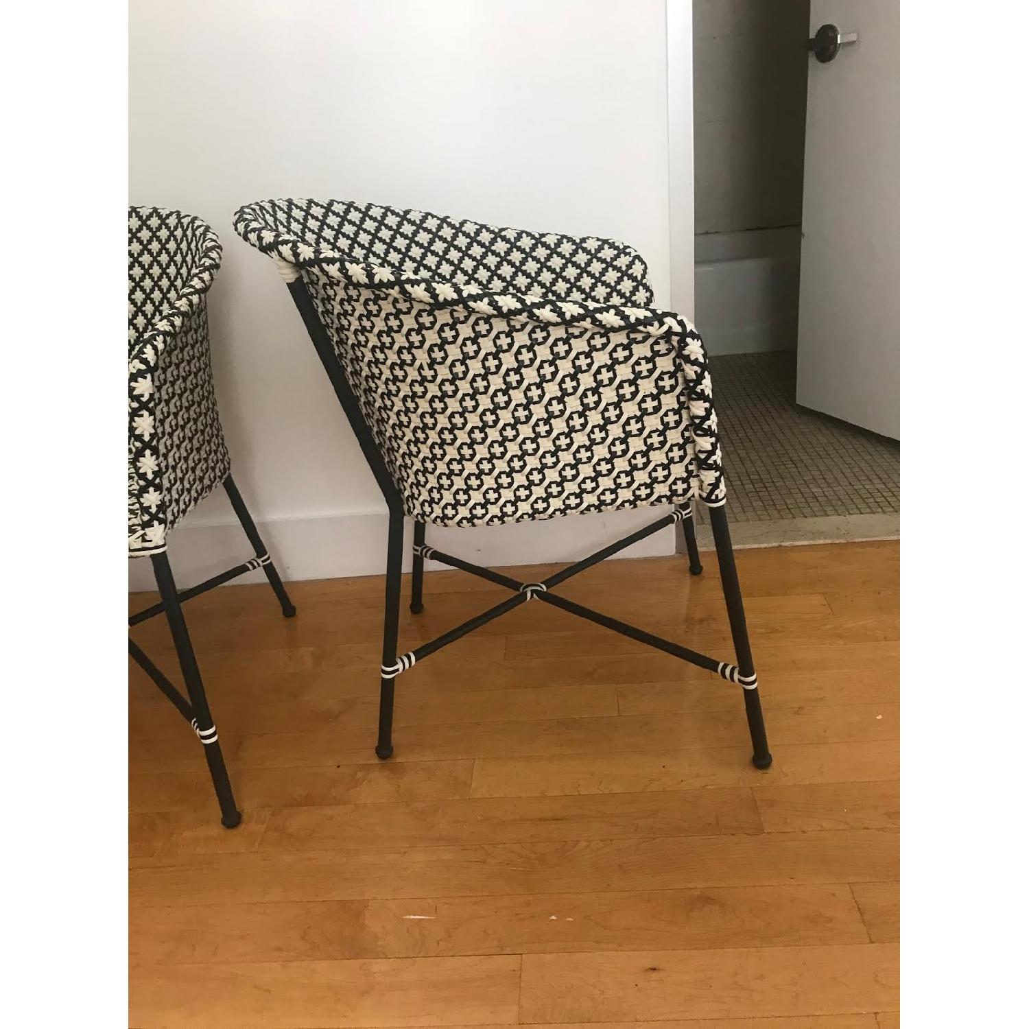 CB2 Brava Black & White Patio Chairs - AptDeco