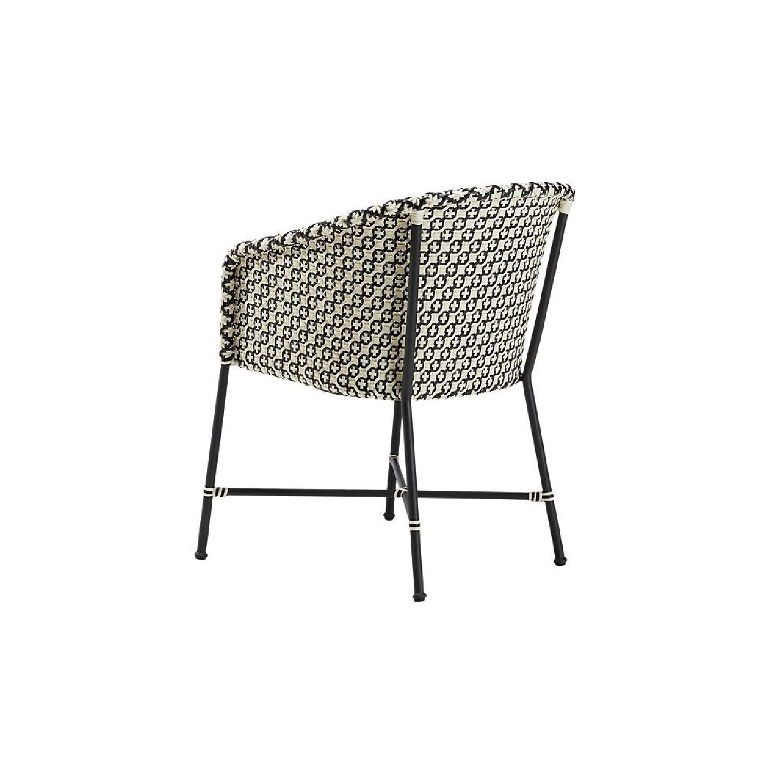 CB2 Brava Black & White Patio Chairs - AptDeco