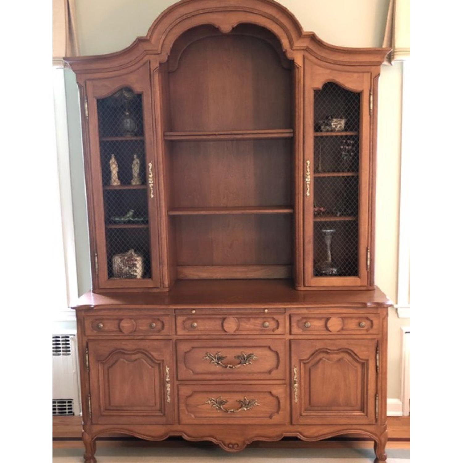 Bodart Antique circa 1940 French Provincial Breakfront - AptDeco