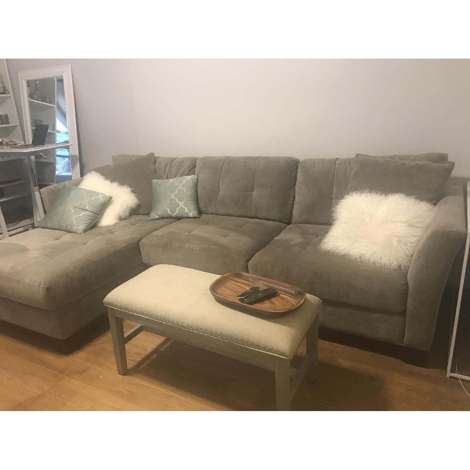 Macy's Elliot Fabric 2-Piece Chaise Sectional Sofa - AptDeco