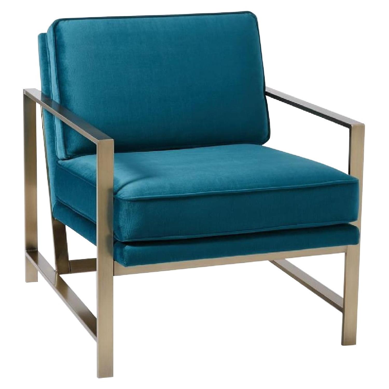 West Elm Metal Frame Upholstered Chair - AptDeco