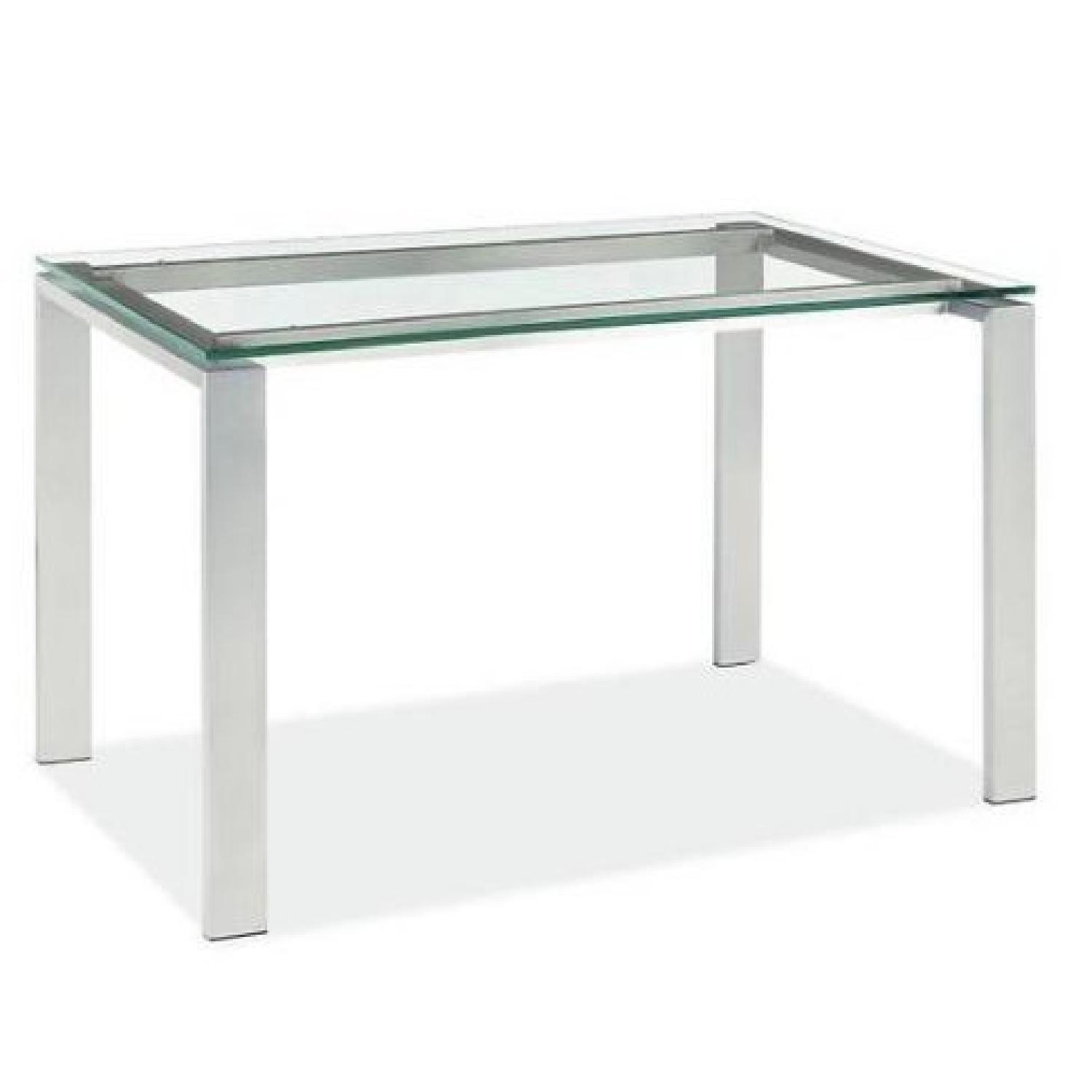Room & Board Rand Stainless Steel & Glass Table - AptDeco