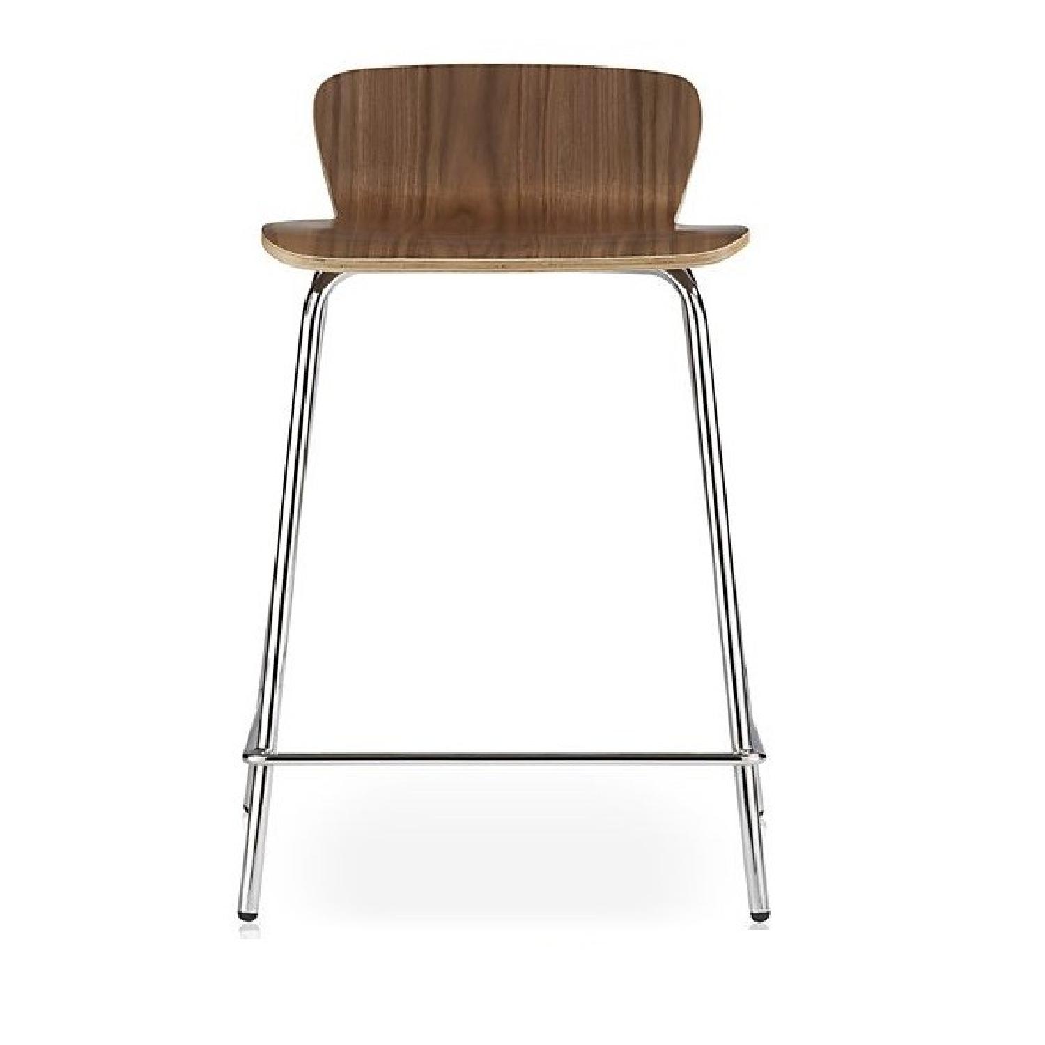 Crate & Barrel Felix Walnut Counter Stool - AptDeco