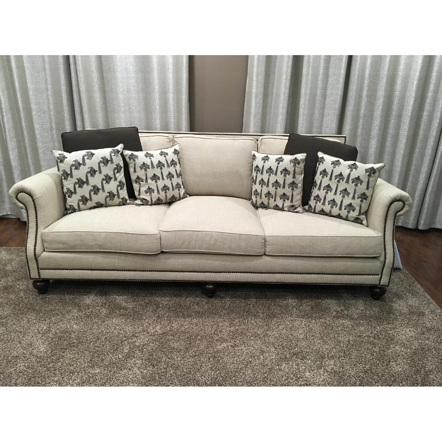 Bernhardt Brae Upholstered Sofa w/ Nailhead Trim - AptDeco