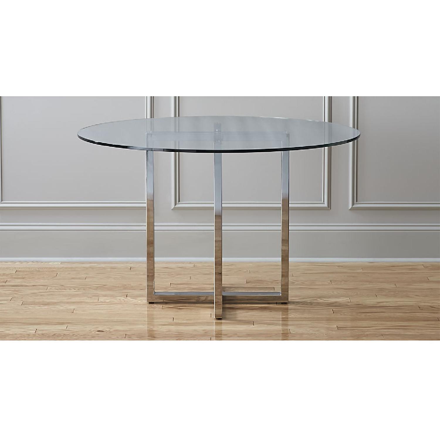CB2 Silverado Chrome Round Dining Table - AptDeco