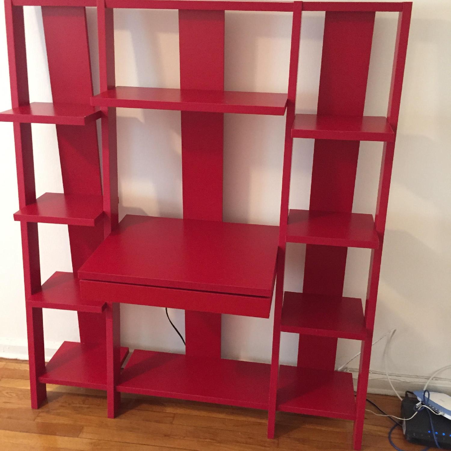 Modern Red Ladder Bookshelf AptDeco Modern Red Ladder Bookshelf AptDeco