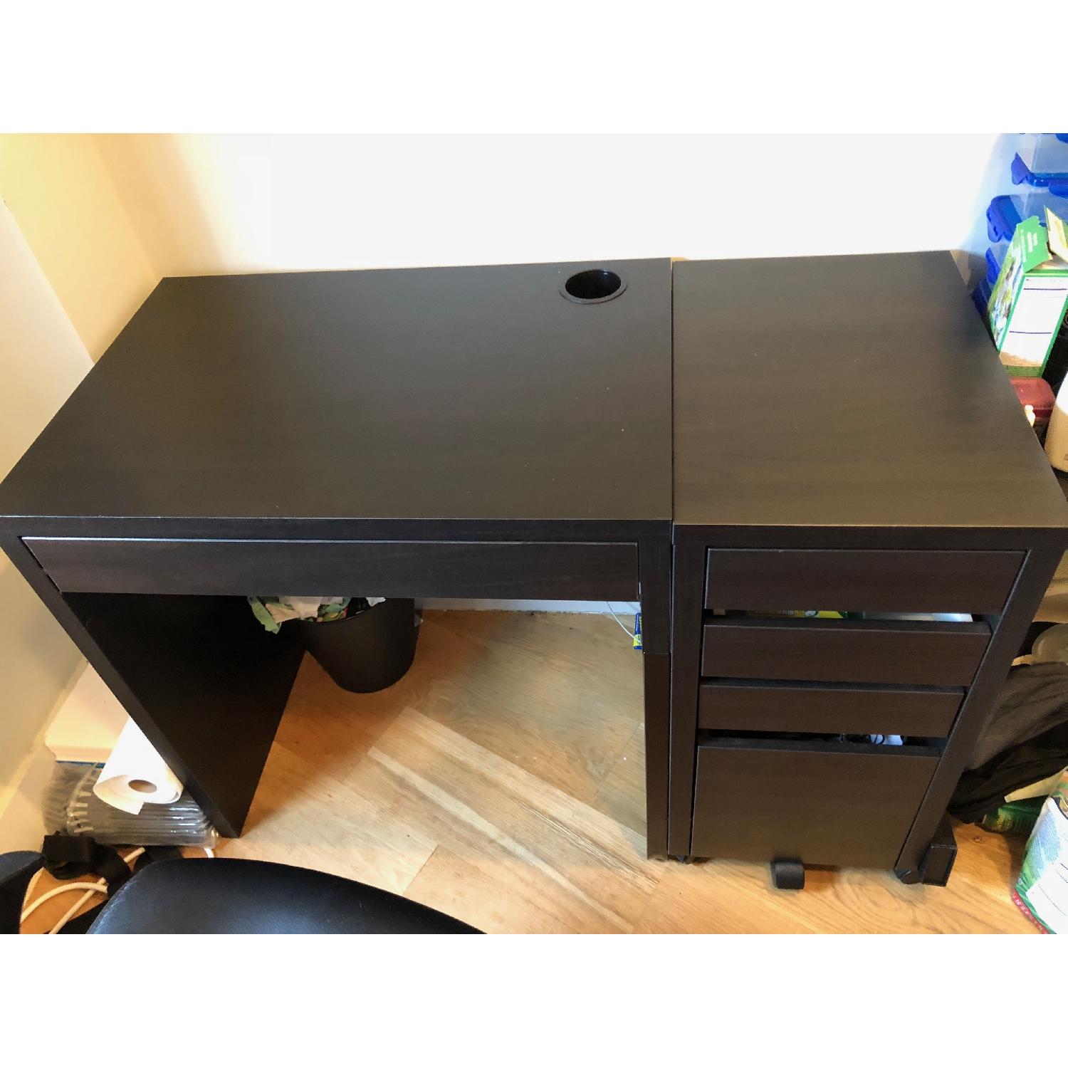 Ikea Micke Study Desk w/ 3 Drawer Unit - AptDeco
