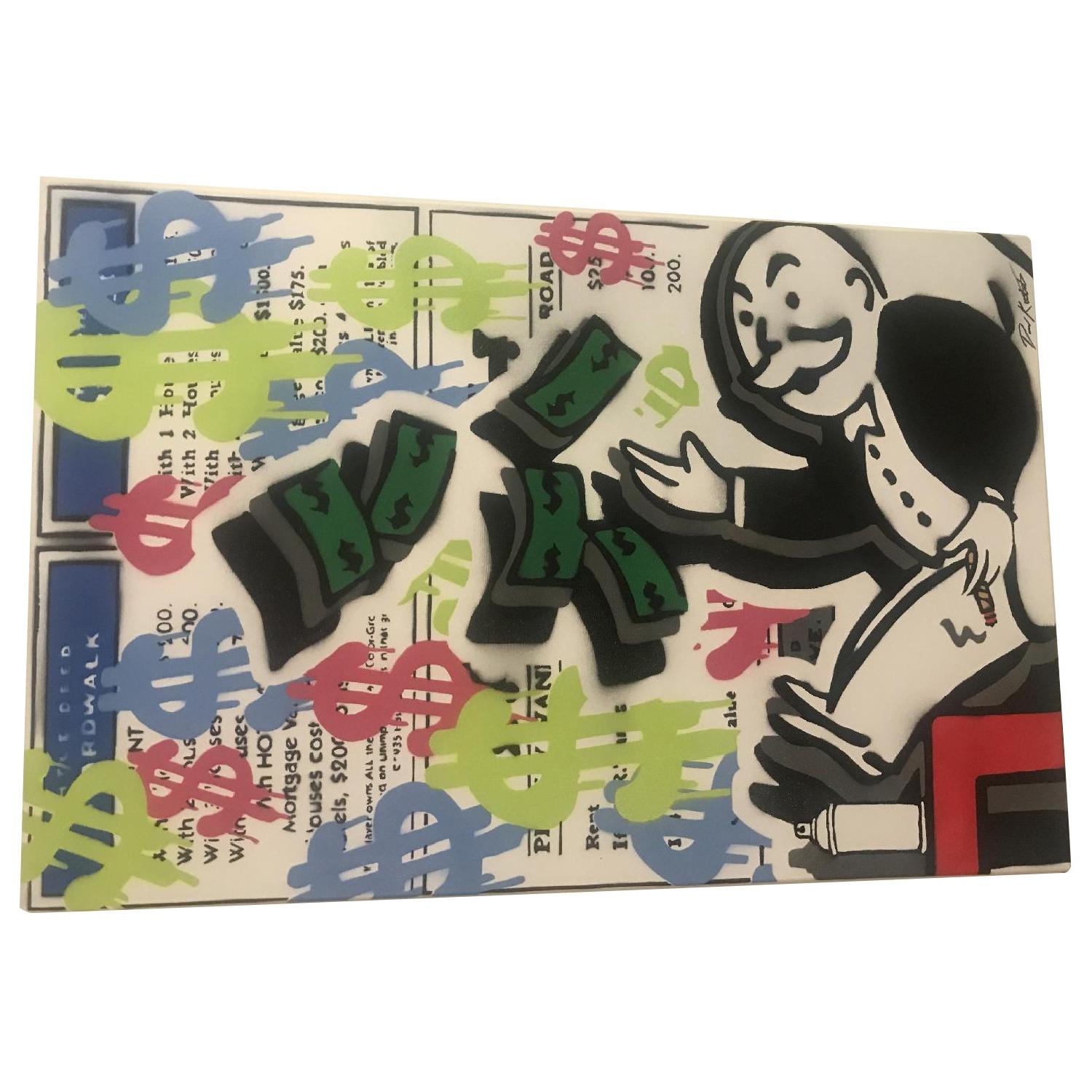 Throwing Money Graffiti Painting - AptDeco