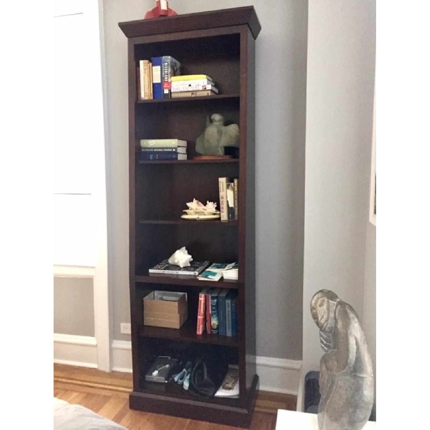 Ethan Allen Contemporary Slant Back Bookcase - AptDeco
