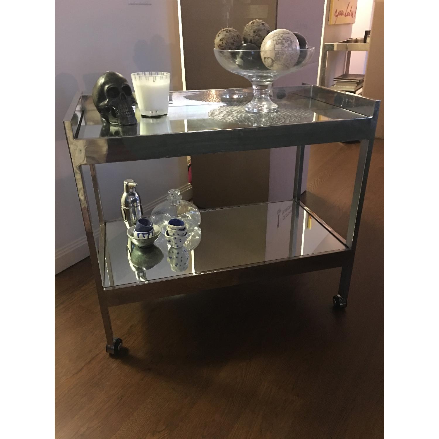Chrome & Mirror Bar Cart - AptDeco