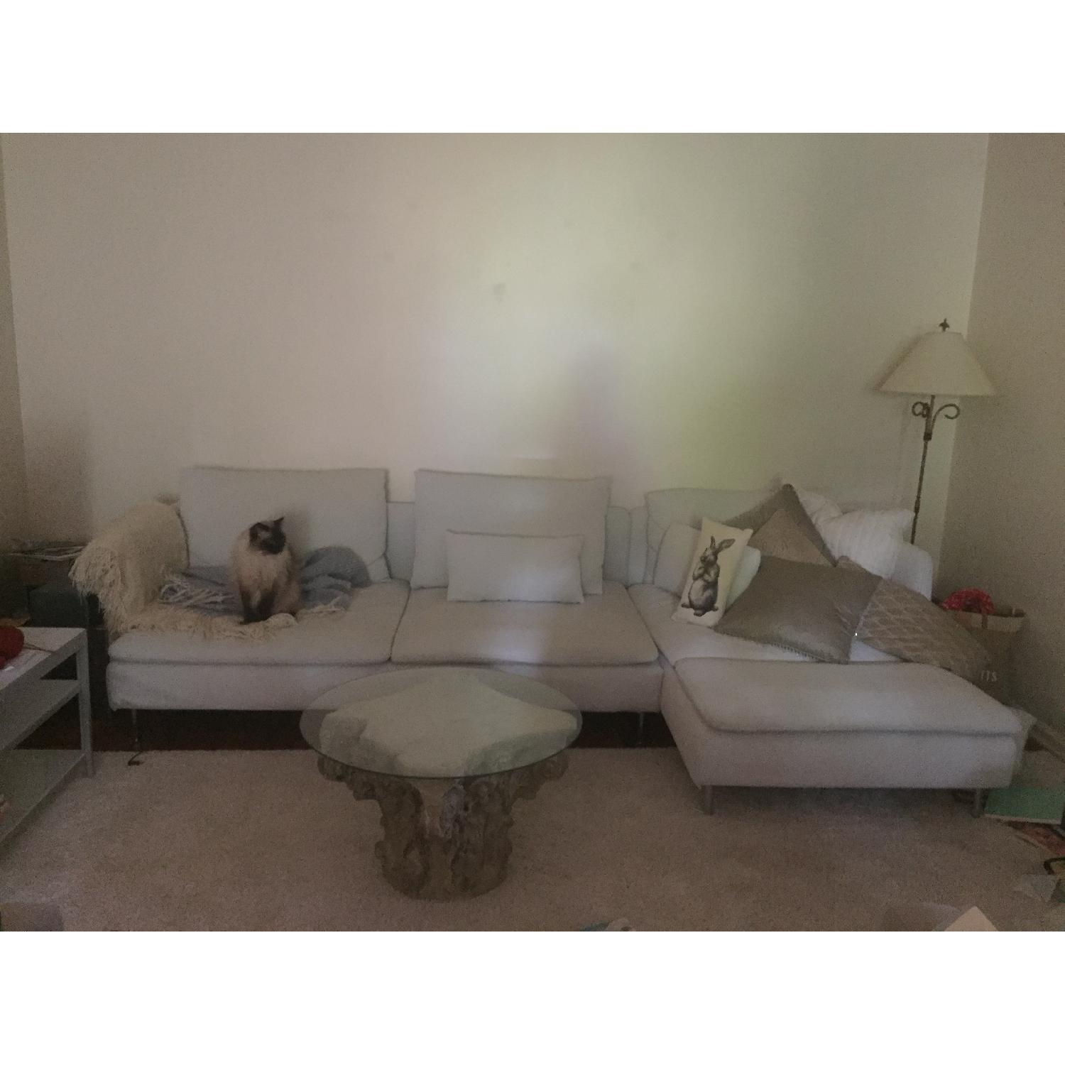 Ikea Soderhamn White 2-Piece Sectional Sofa - AptDeco