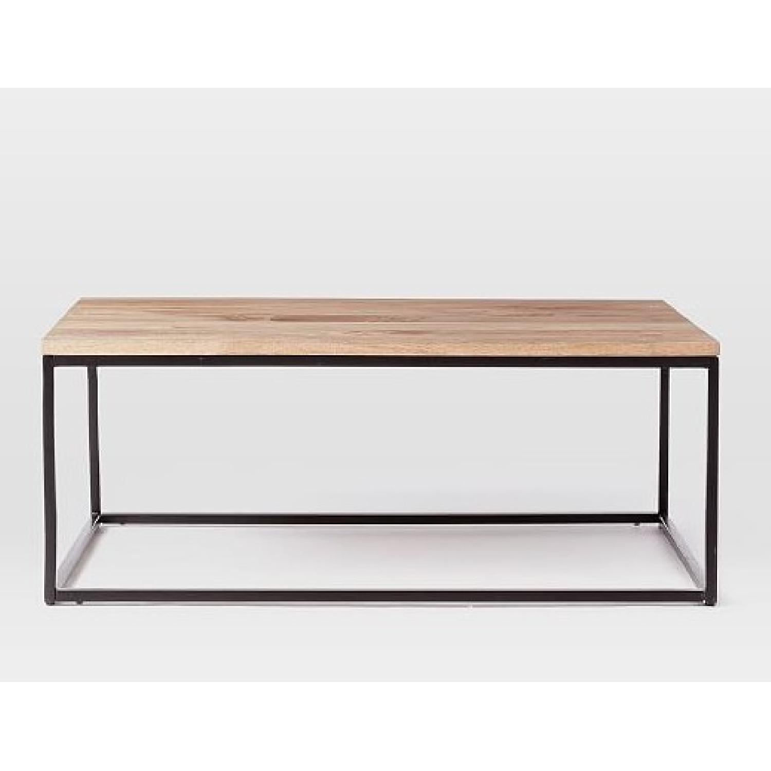 West Elm Box Frame Coffee Table in White Wash - AptDeco