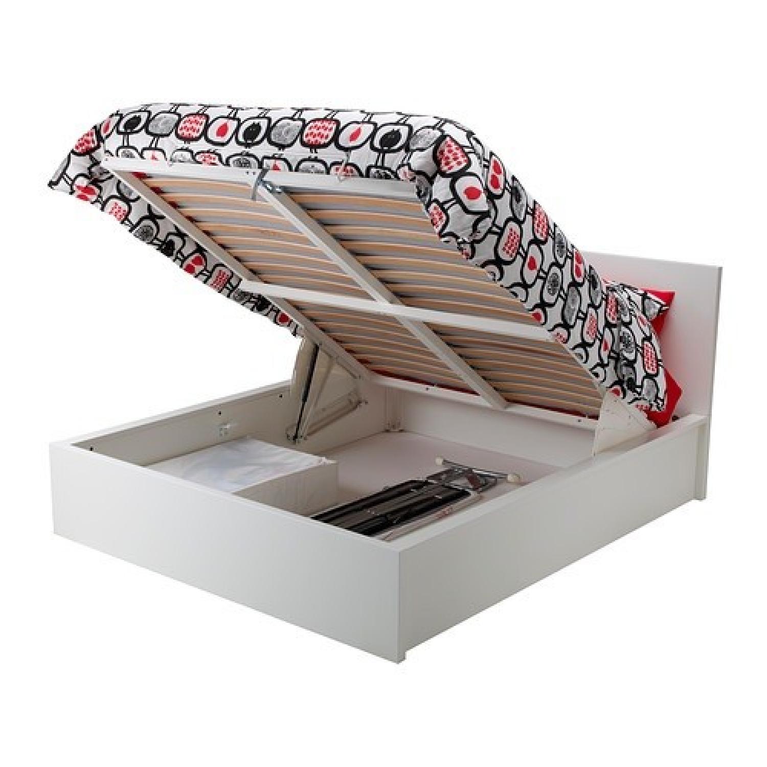 Ikea Malm White Queen Size Storage Bed AptDeco