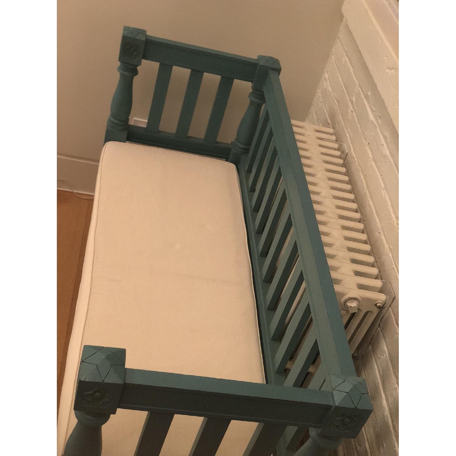 Turquoise Storage Bench - AptDeco