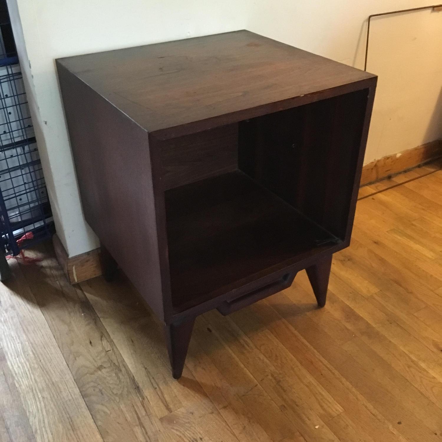 Mid-Century Modern Side Table/Record Cabinet - AptDeco