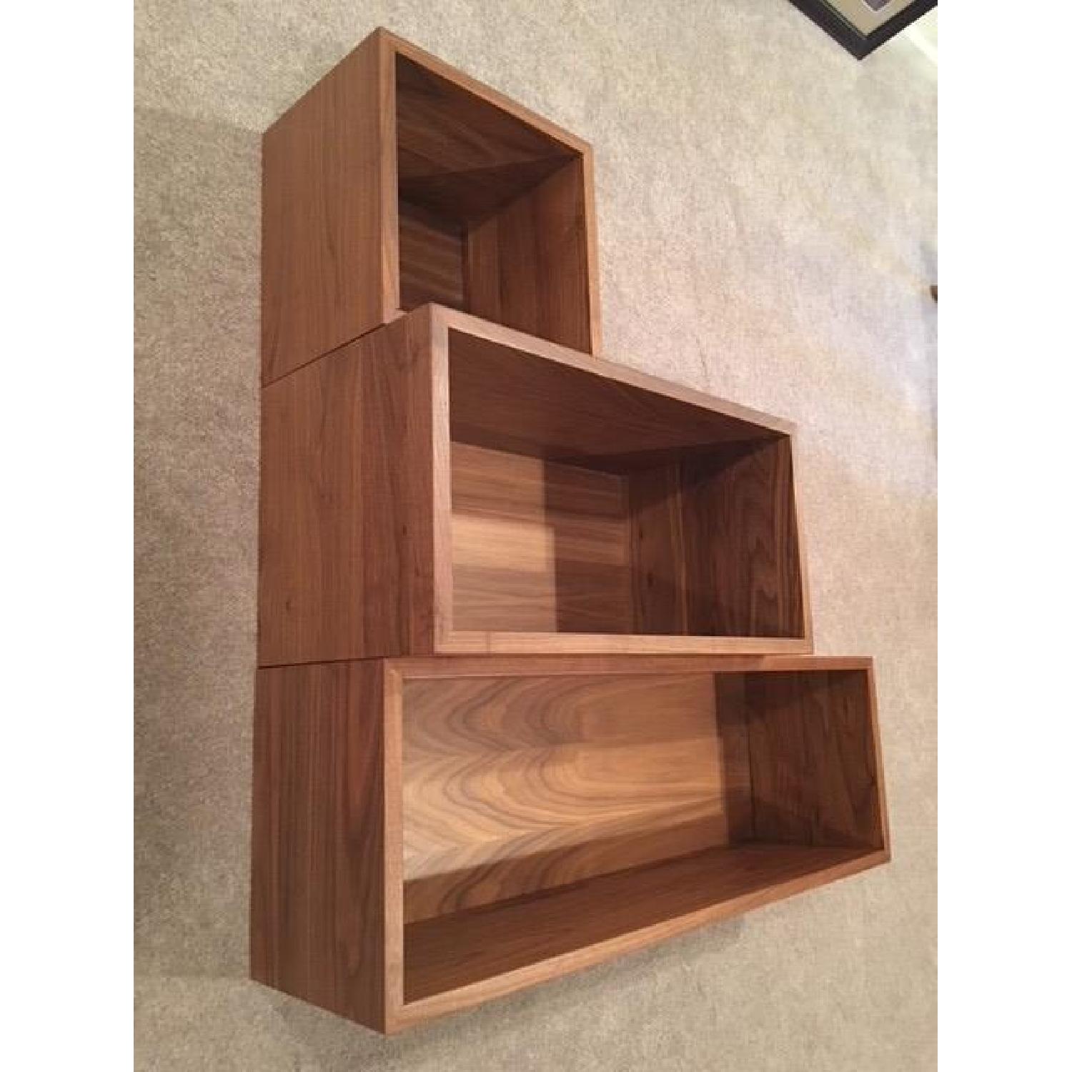 Customizable Walnut Modern Wall Shelves - AptDeco