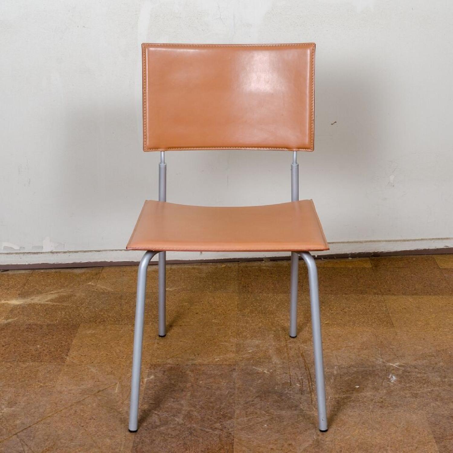 Knoll Italian Leather Dining Chairs - AptDeco