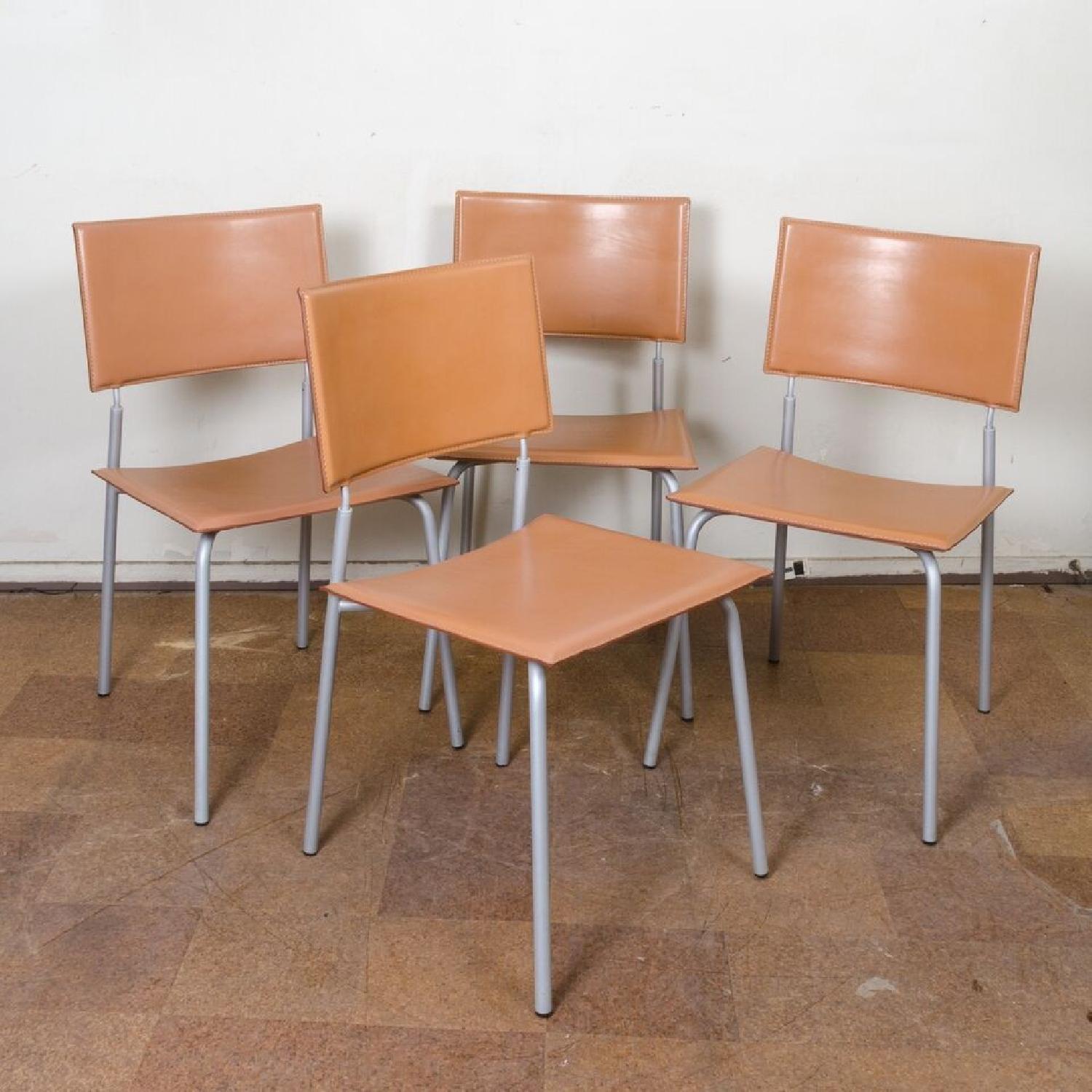 Knoll Italian Leather Dining Chairs - AptDeco