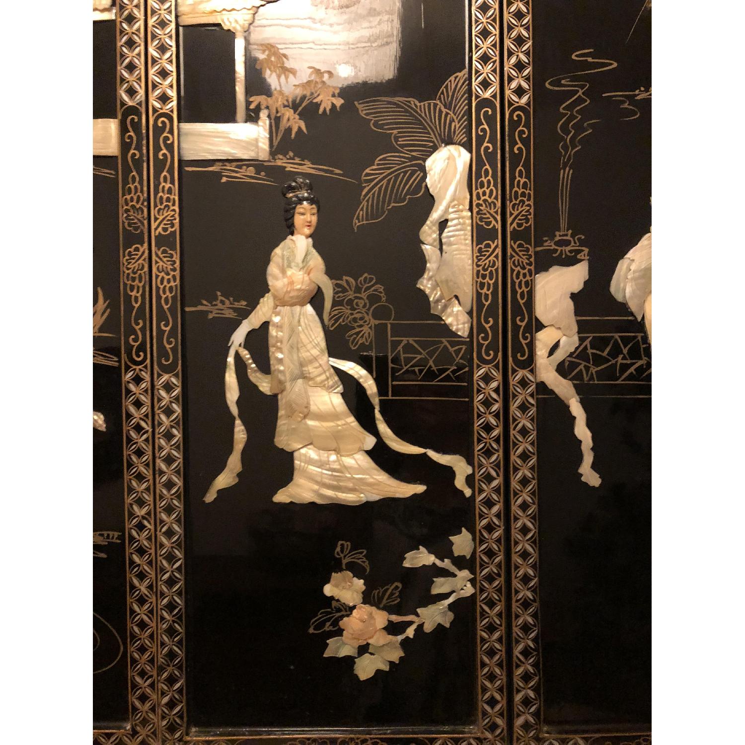 Vintage Japanese Black Lacquer Screens - AptDeco
