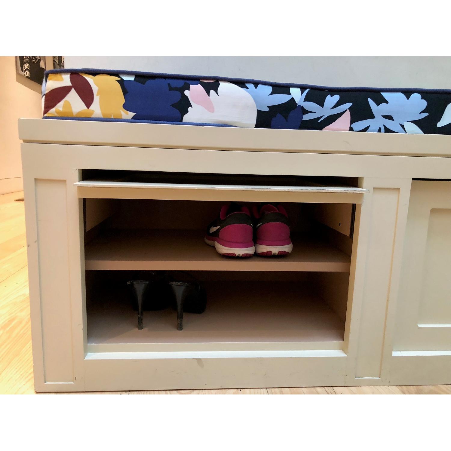 Custom Shoe Storage Bench w/ Missoni Cushion - AptDeco