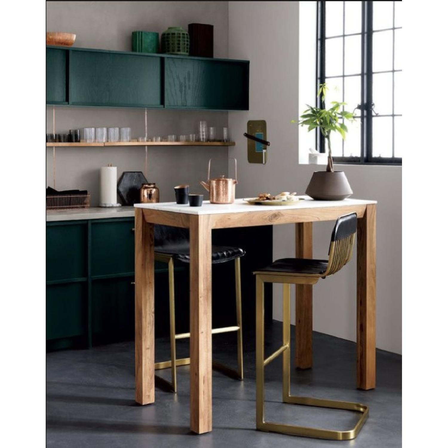 CB2 Palate Marble High Dining Table - AptDeco