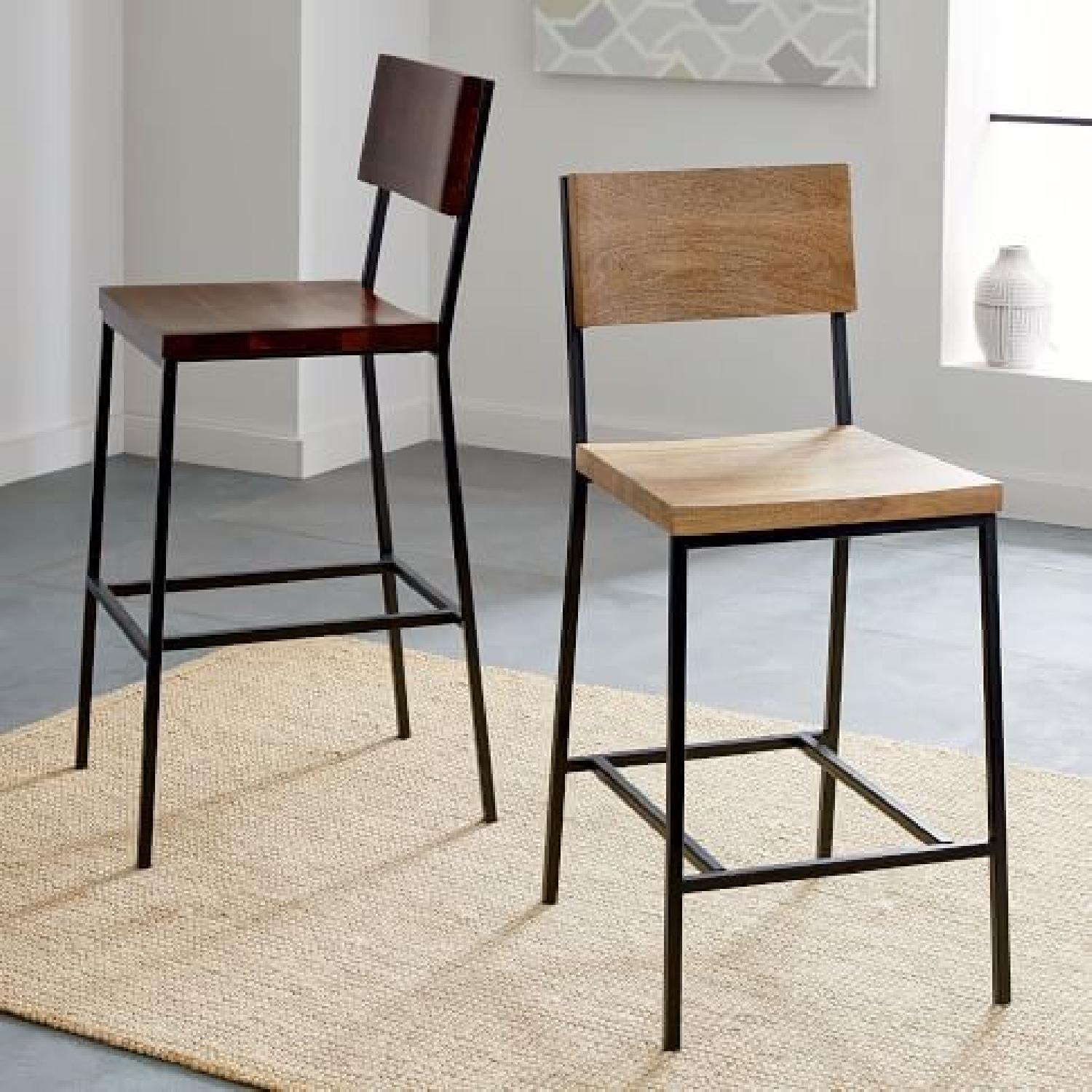 West Elm Rustic Kitchen Island w Rustic Bar Stools AptDeco