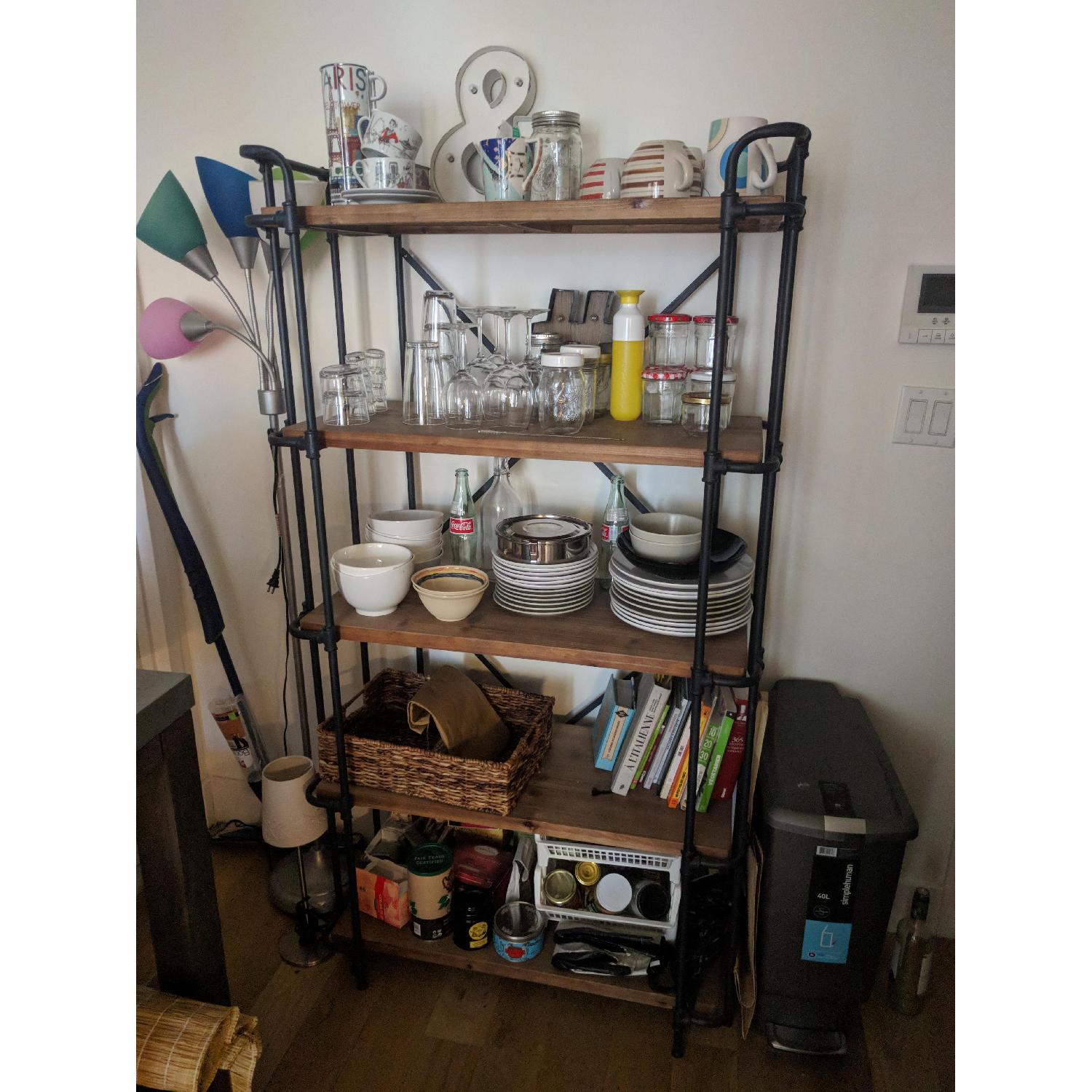 Denise Austin Solid Wood & Iron 5-Shelf Bookcase - AptDeco