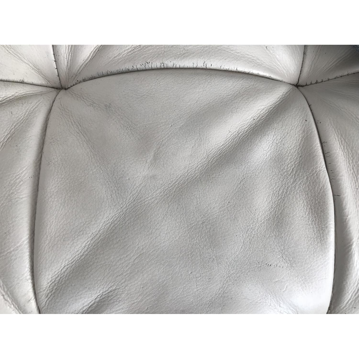 Simon Li Cream/White Leather Sectional Sofa - AptDeco