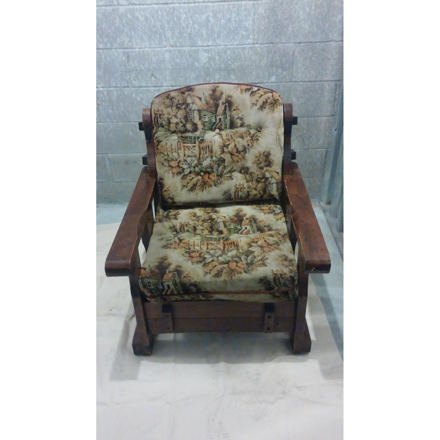 70's Rocking Chair + Armchair + Bench w/ 2 Seats - AptDeco